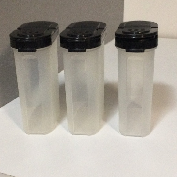 Tupperware | Kitchen | Tupperware Spice Shaker Container Setof 3 Black ...